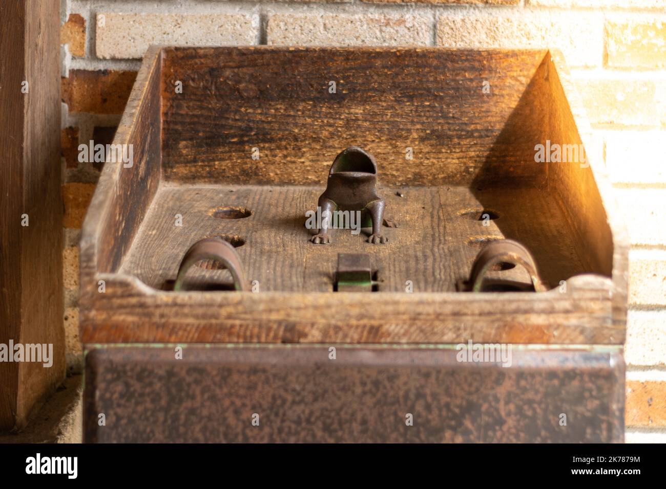image of the wooden board of the typical spanish frog game Stock Photo ...