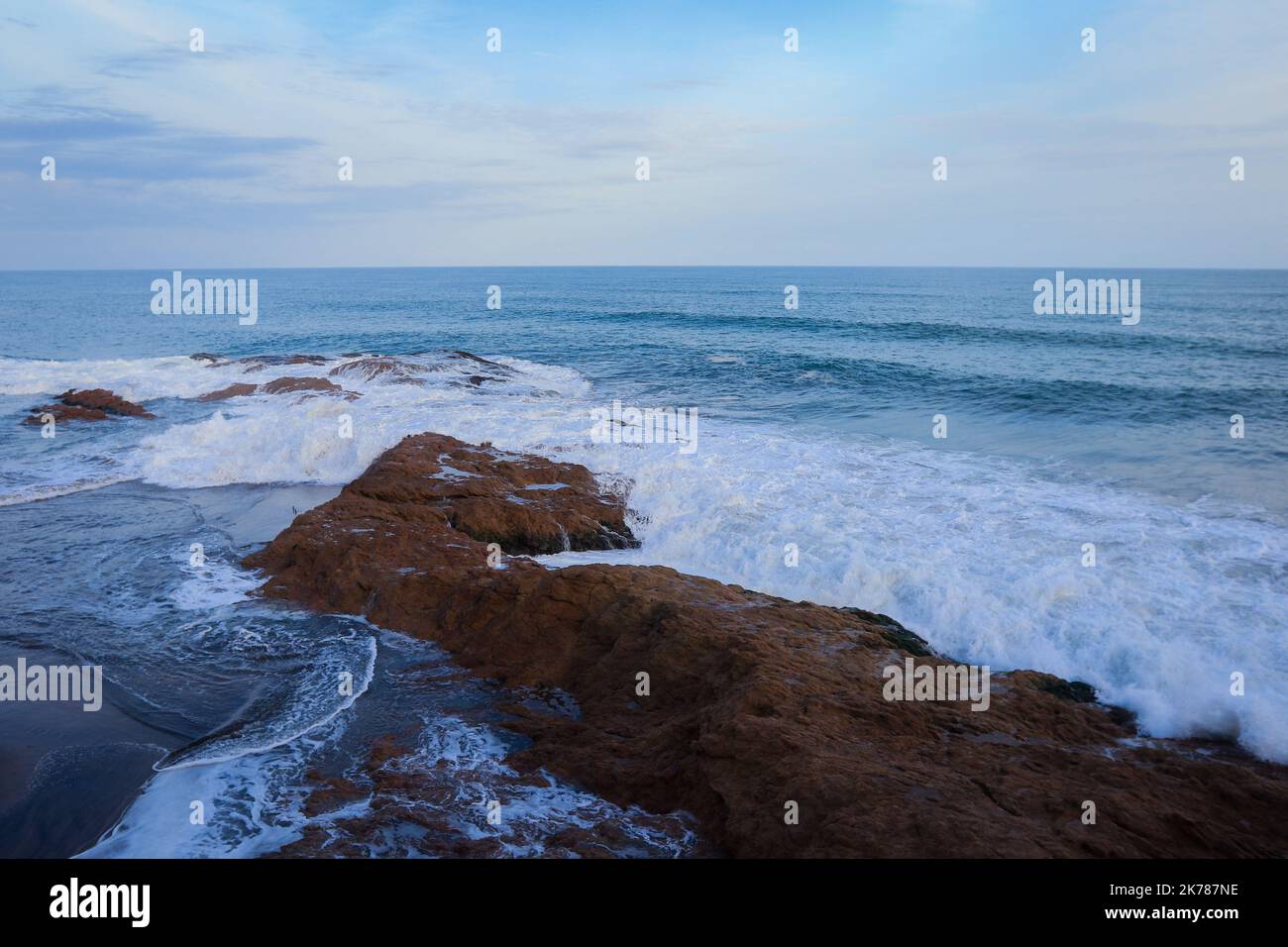 Powerful Waves of the Atlantic Ocean on the Ghana Cape Coast coastline ...