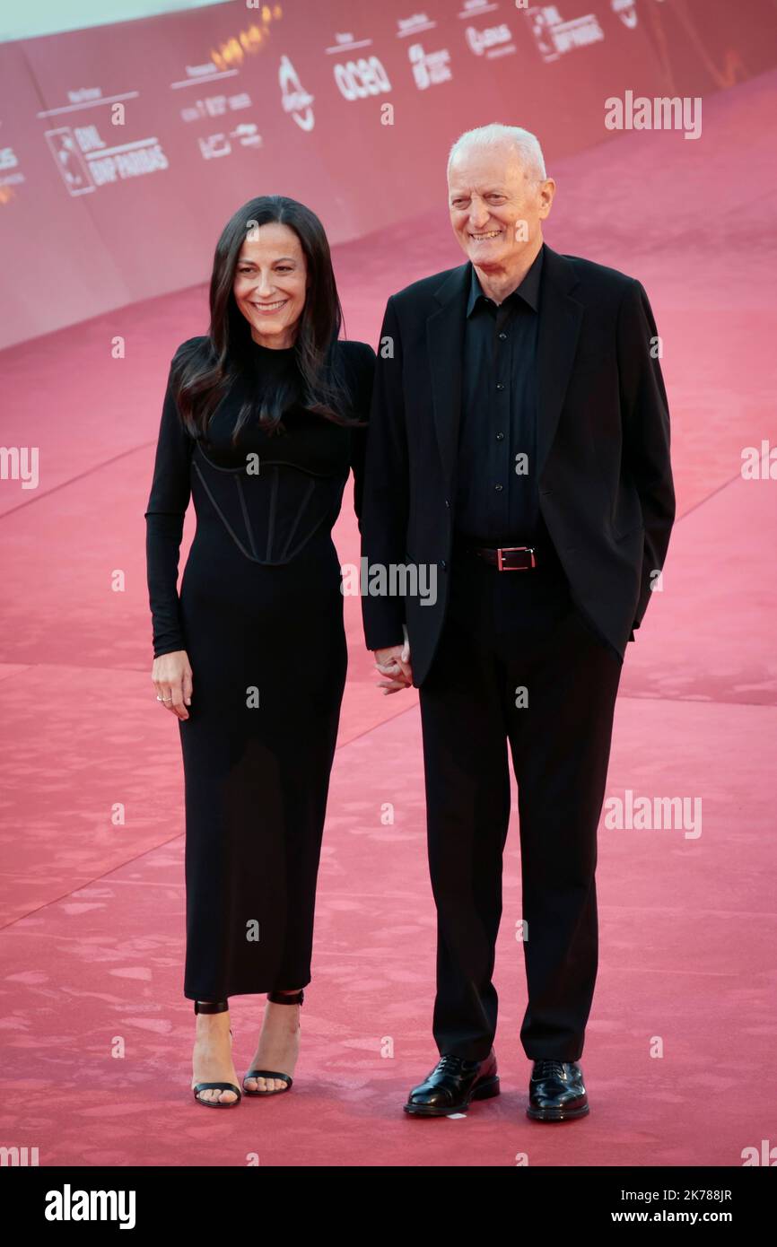 Rome, Italy. 13th Oct, 2022. Santo Versace and his wife Francesca De Stefano walk the red carpet ...