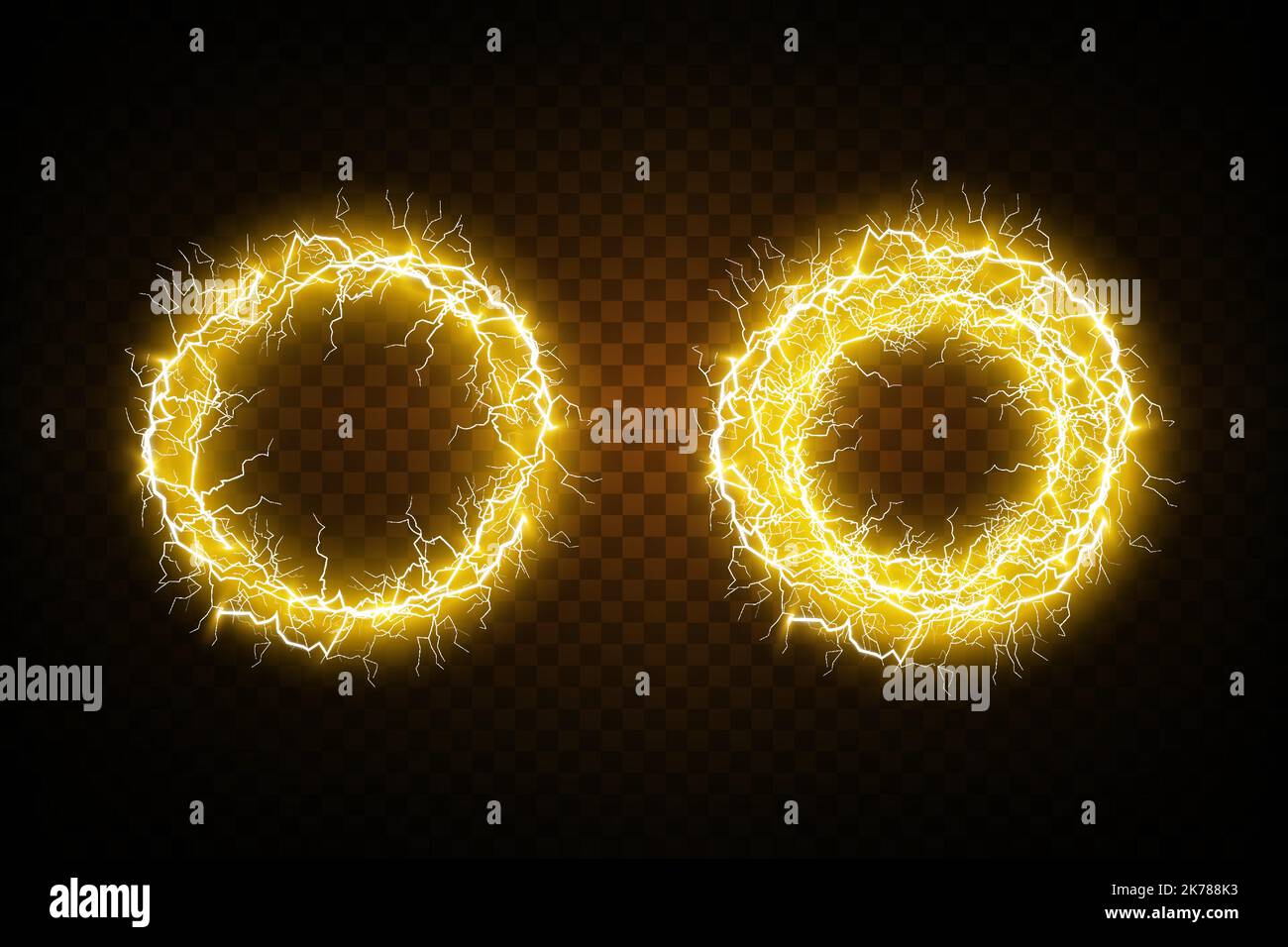 Ball lightning on a transparent background. Vector illustration ...
