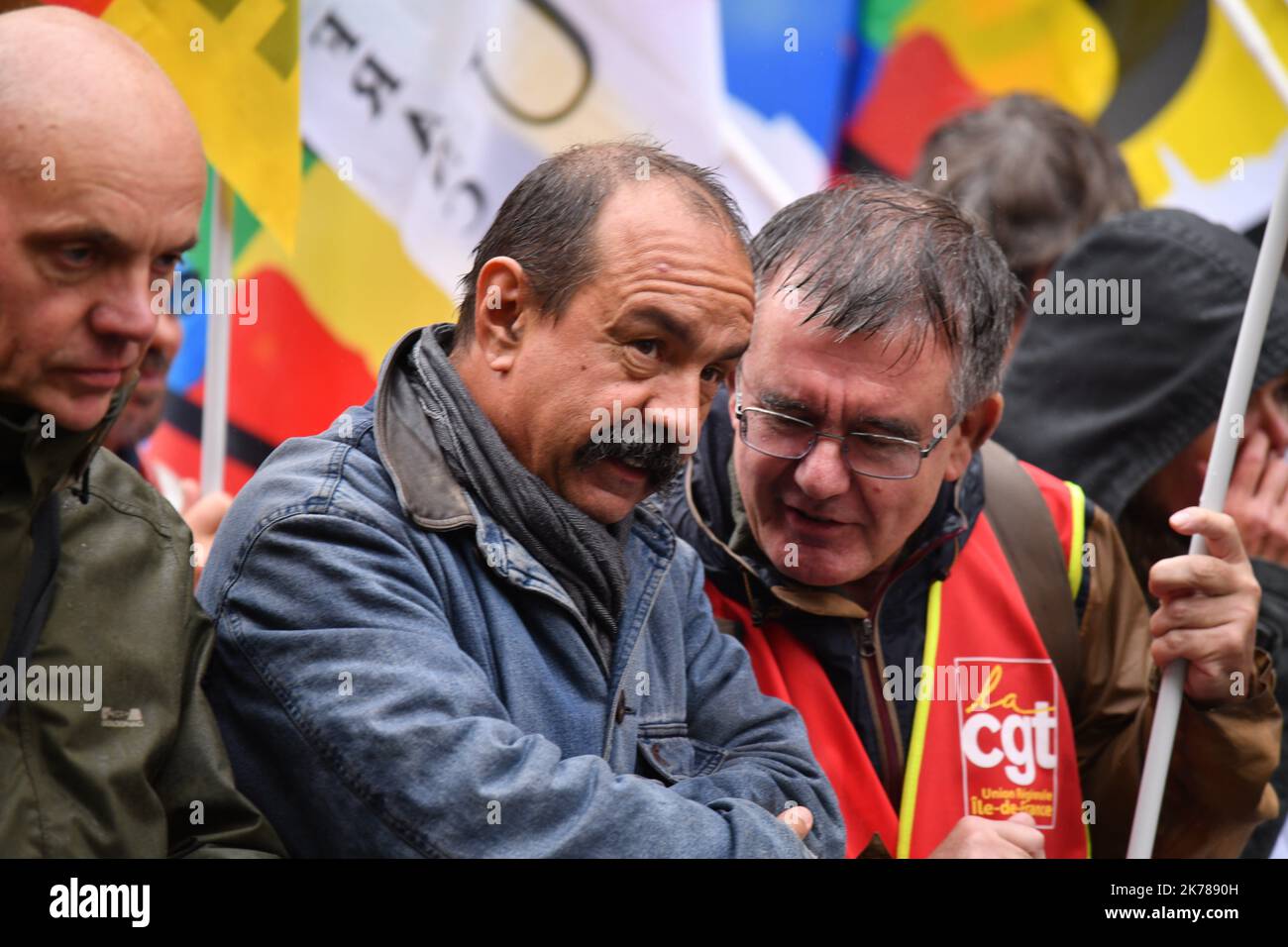 Philippe Martinez General Secretary of the CGT. Unitary protest in ...