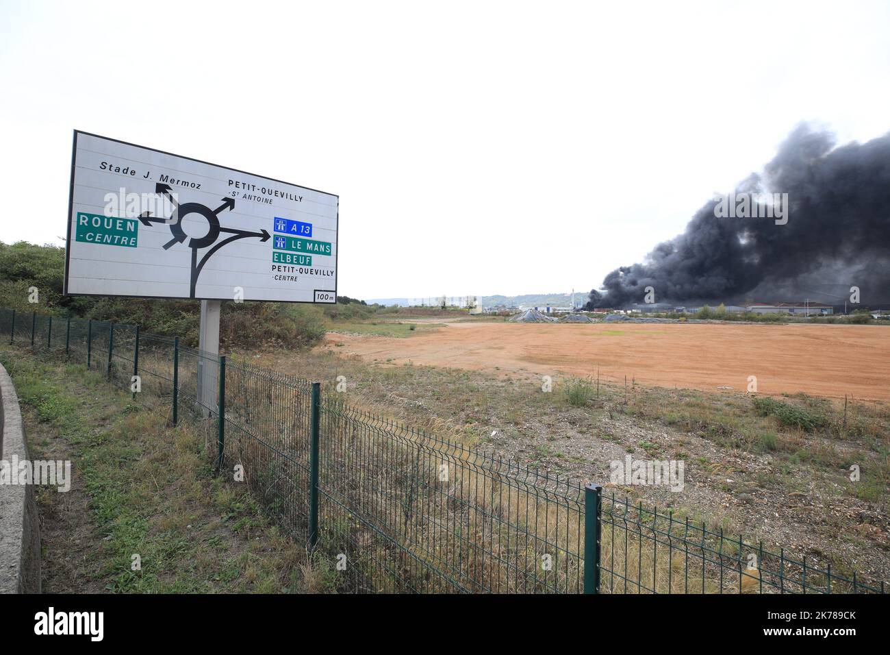 Residents of twelve towns including Rouen have been asked to stay at home after a fire broke out ...