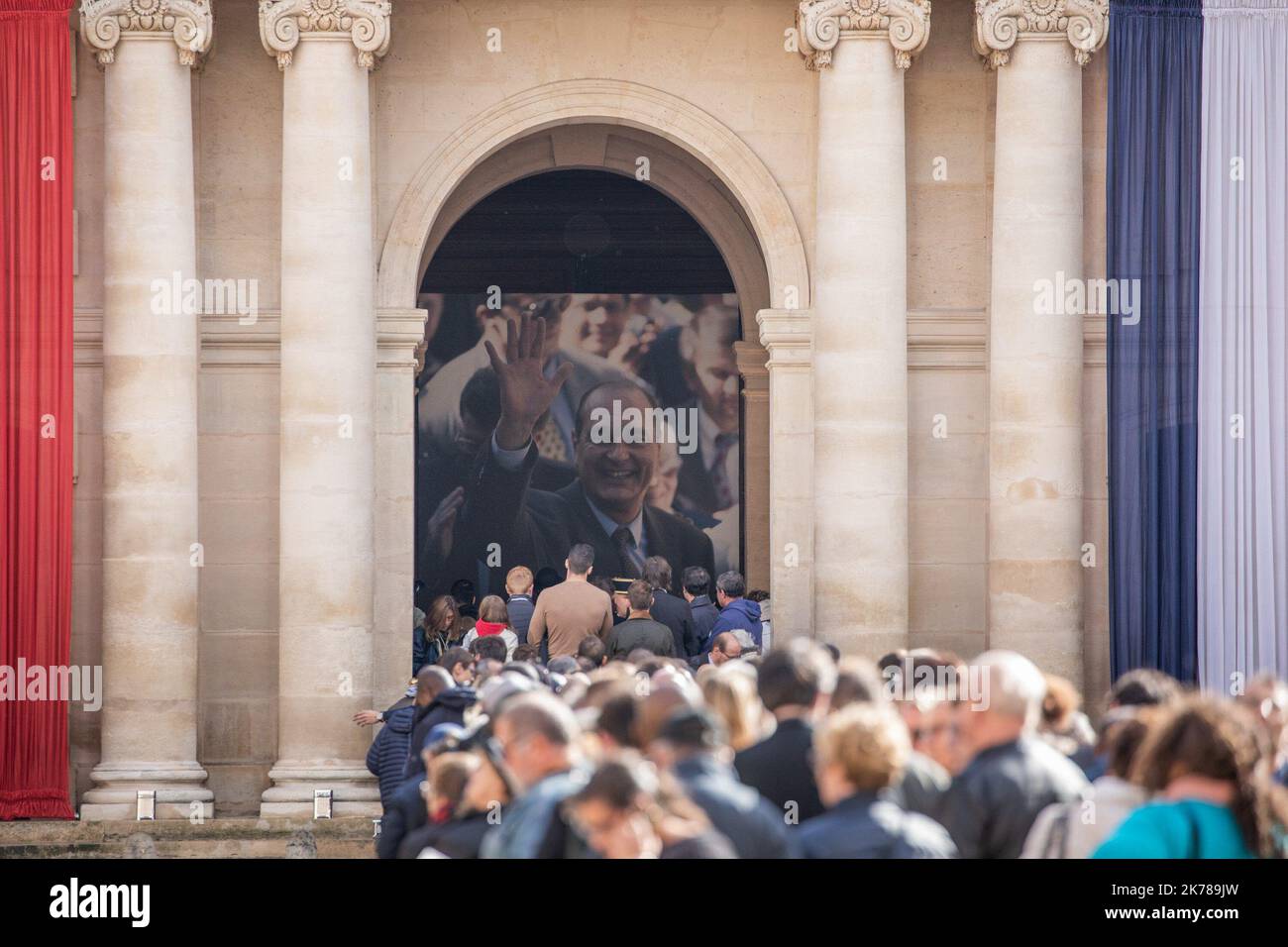People queue at the entrance of Saint-Louis-des-Invalides Cathedral ...