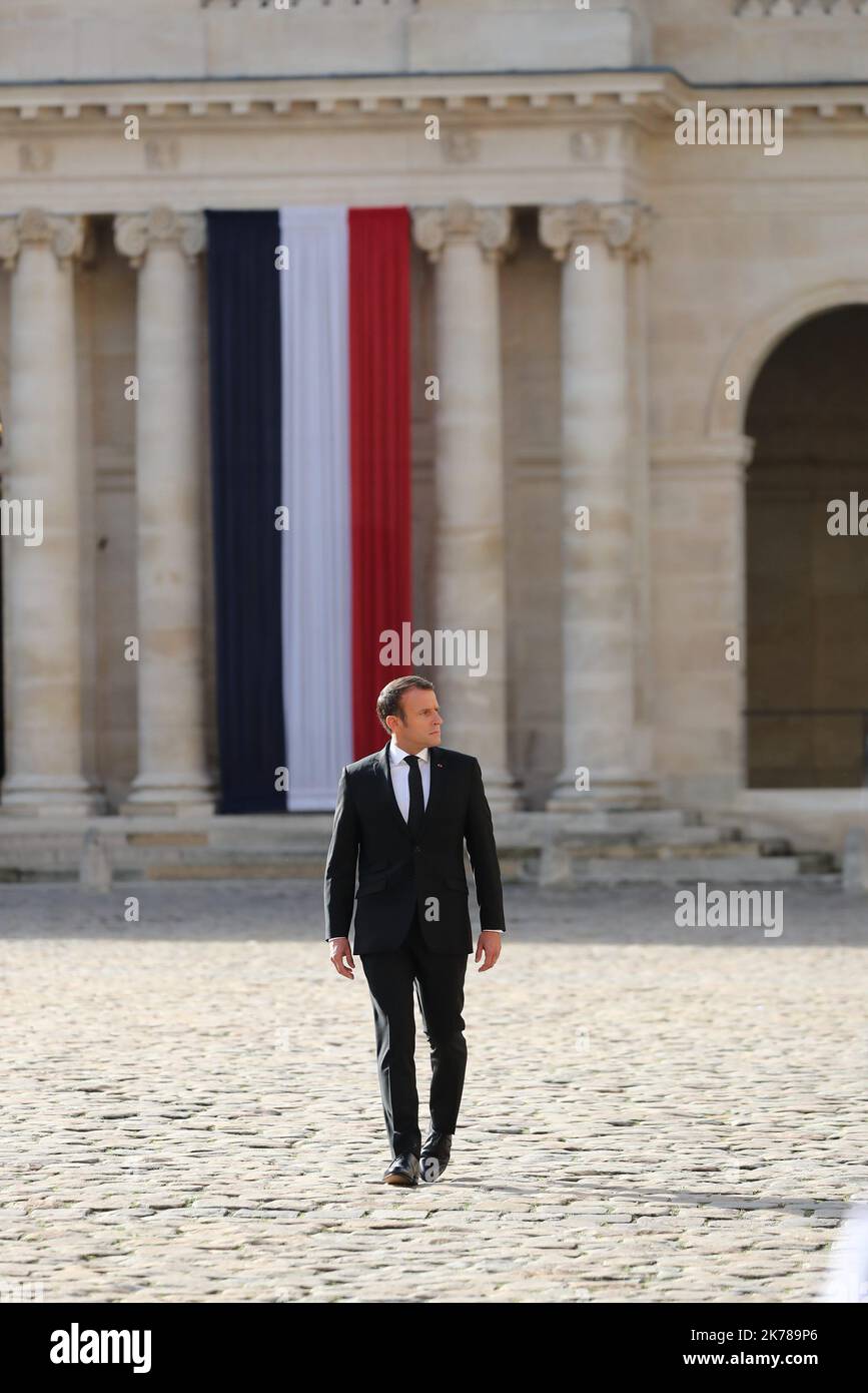 French President during the funeral honors paid to the former French ...