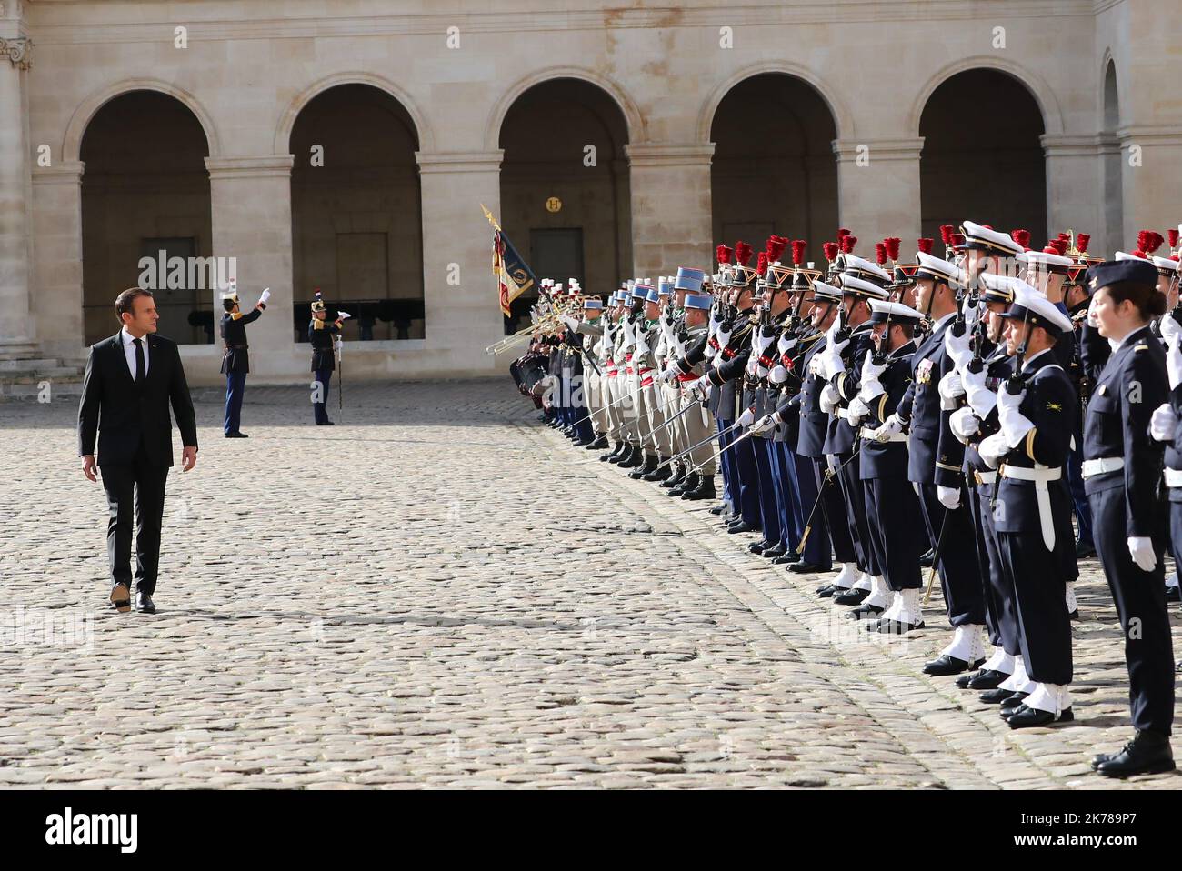 French President during the funeral honors paid to the former French ...