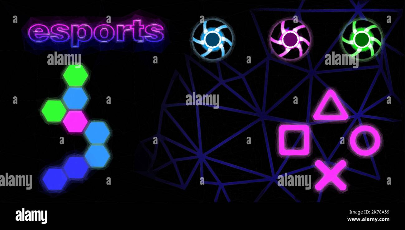 Background vector on the theme of computer games - E sports. Vector in ...