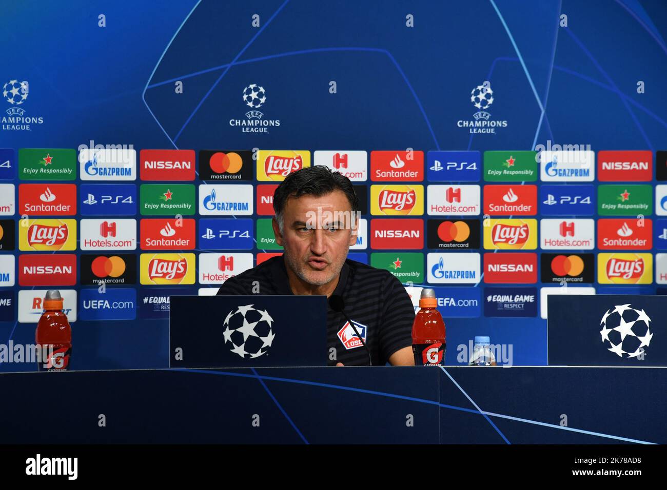 Lille UEFA Champions League press conference with player Jonathan Bamba ...