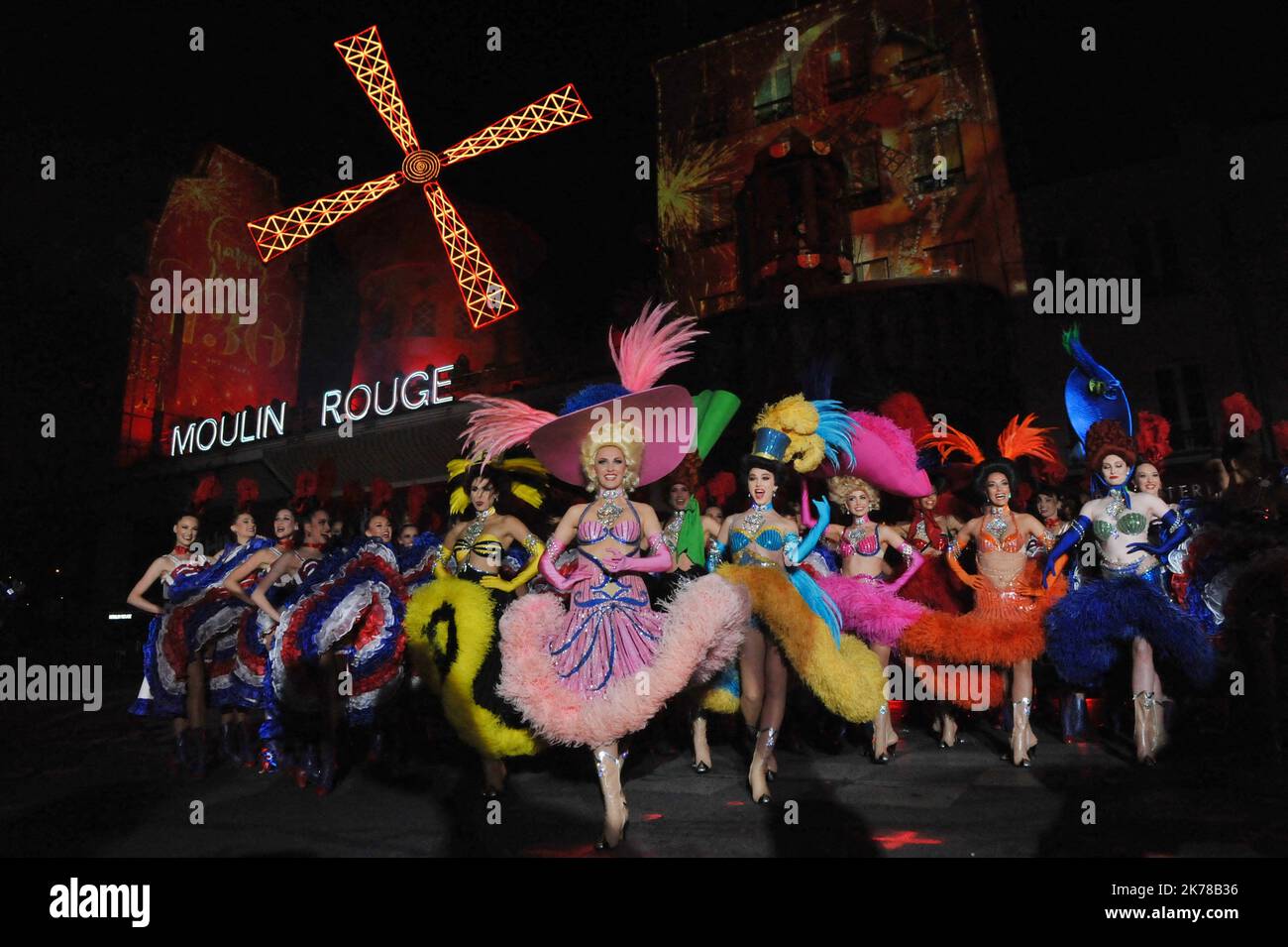 130 years of the famous cabaret Le Moulin Rouge in Paris Stock Photo ...