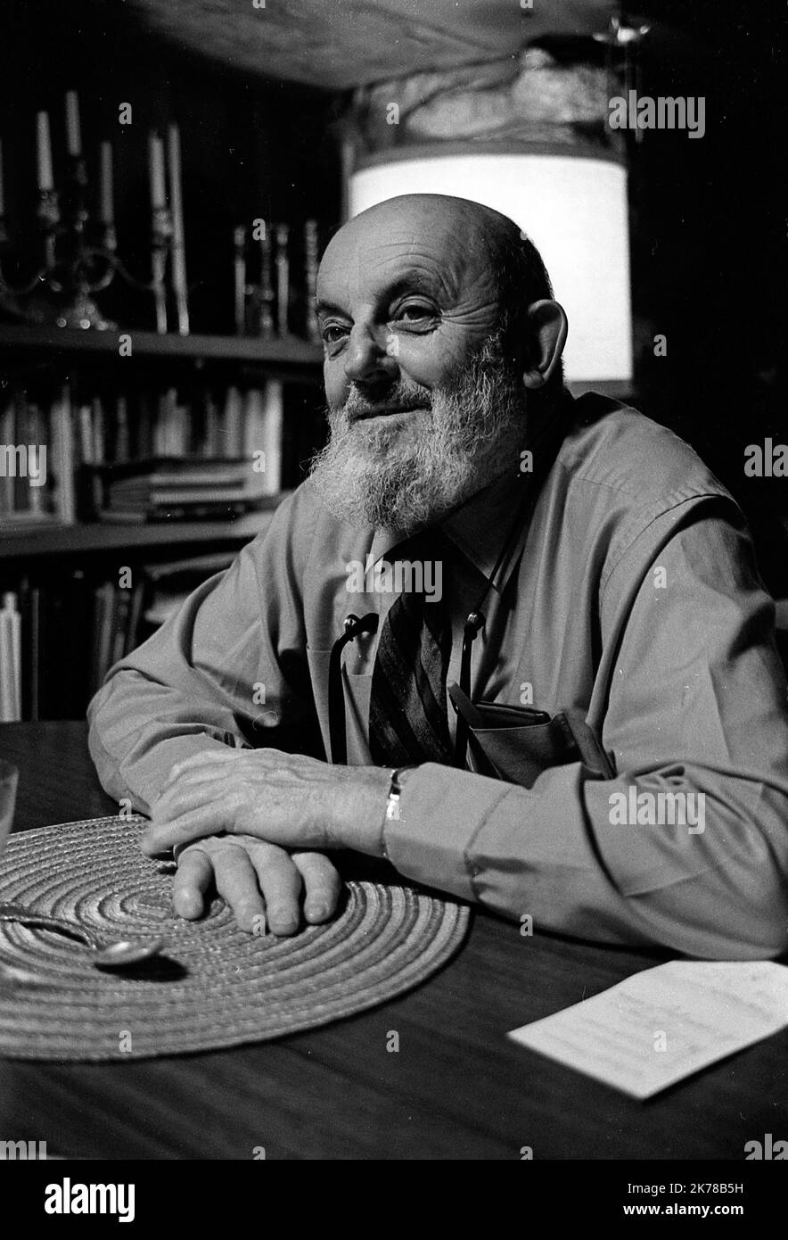 Ansel Adams, American photographer, at his Carmel, California home ...
