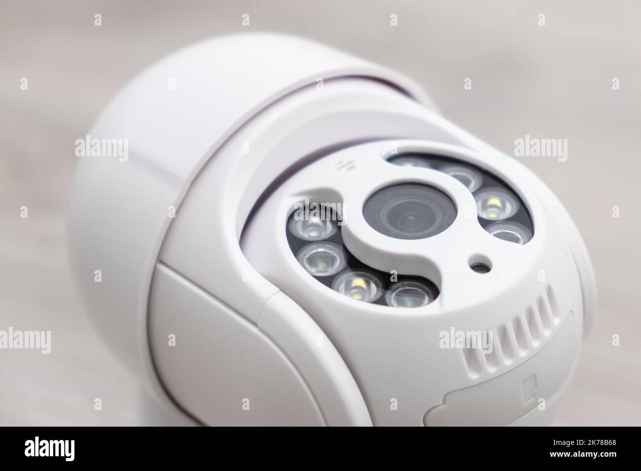 Modern CCTV camera is ready for installation on the table Stock Photo ...