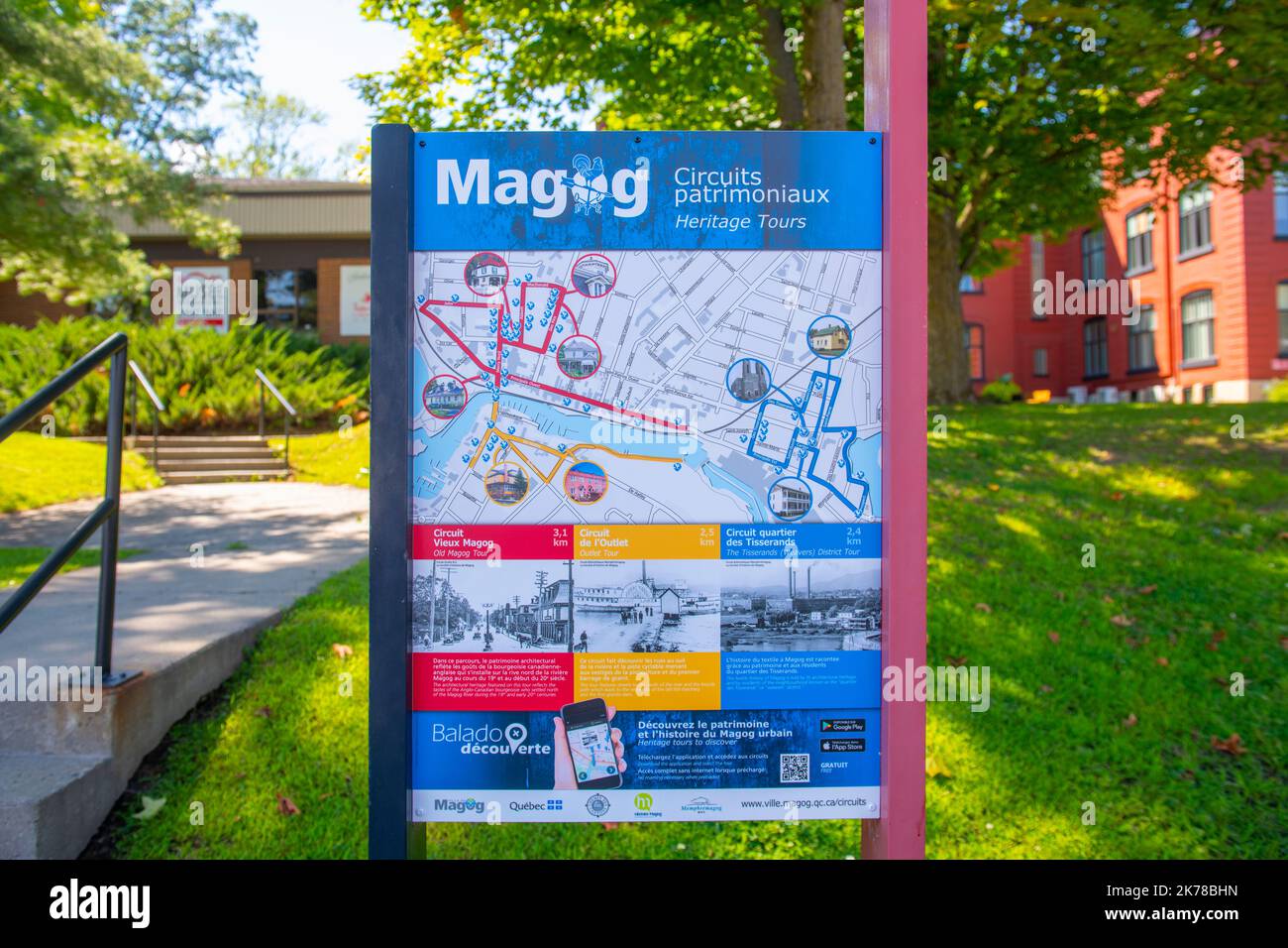 Magog Circuits Patrimoniaux Heritage Tours map in downtown Magog ...