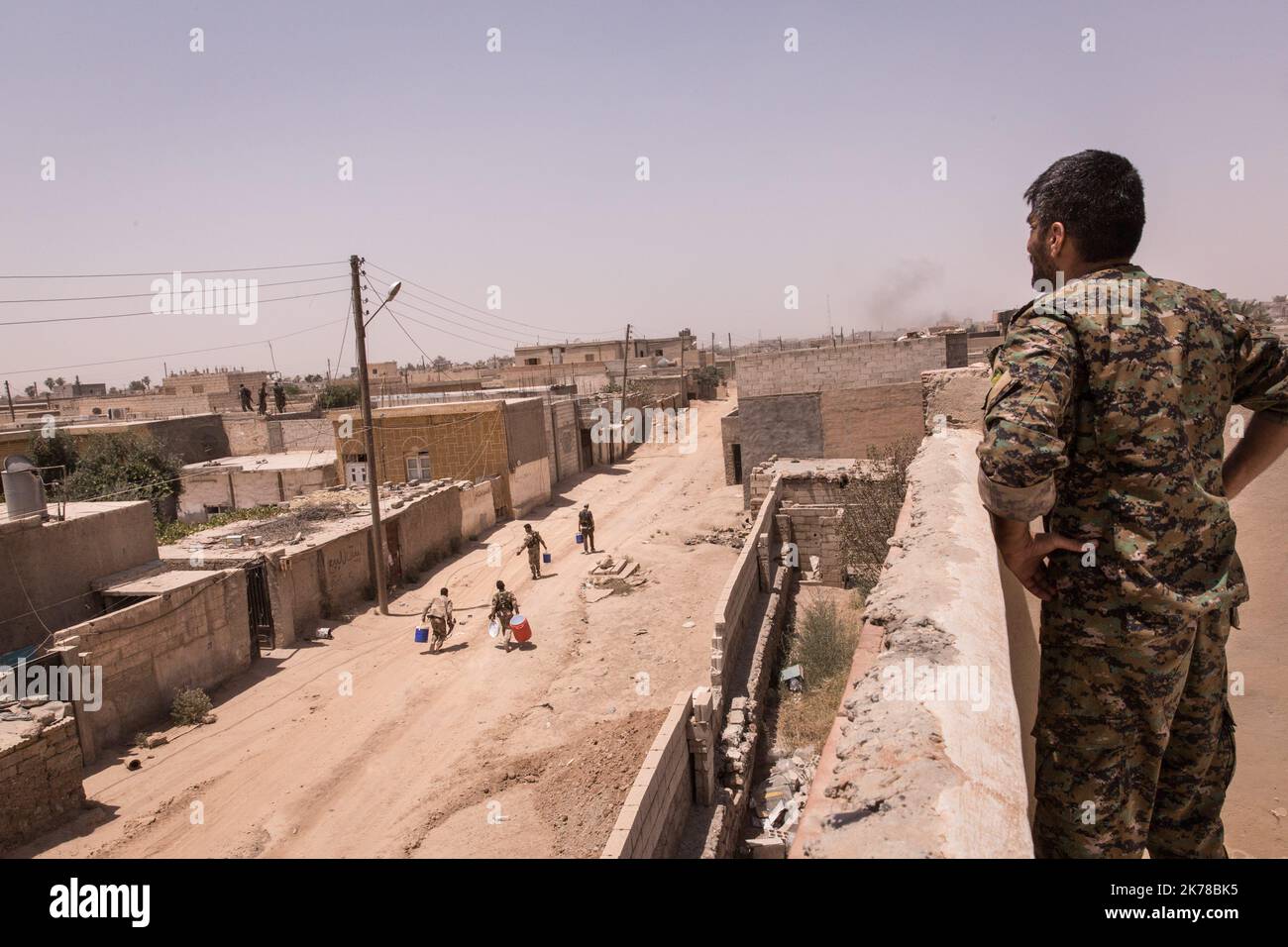 A YPG (Kurdish Forces) commander from the Syrian Democratic Forces (SDF ...