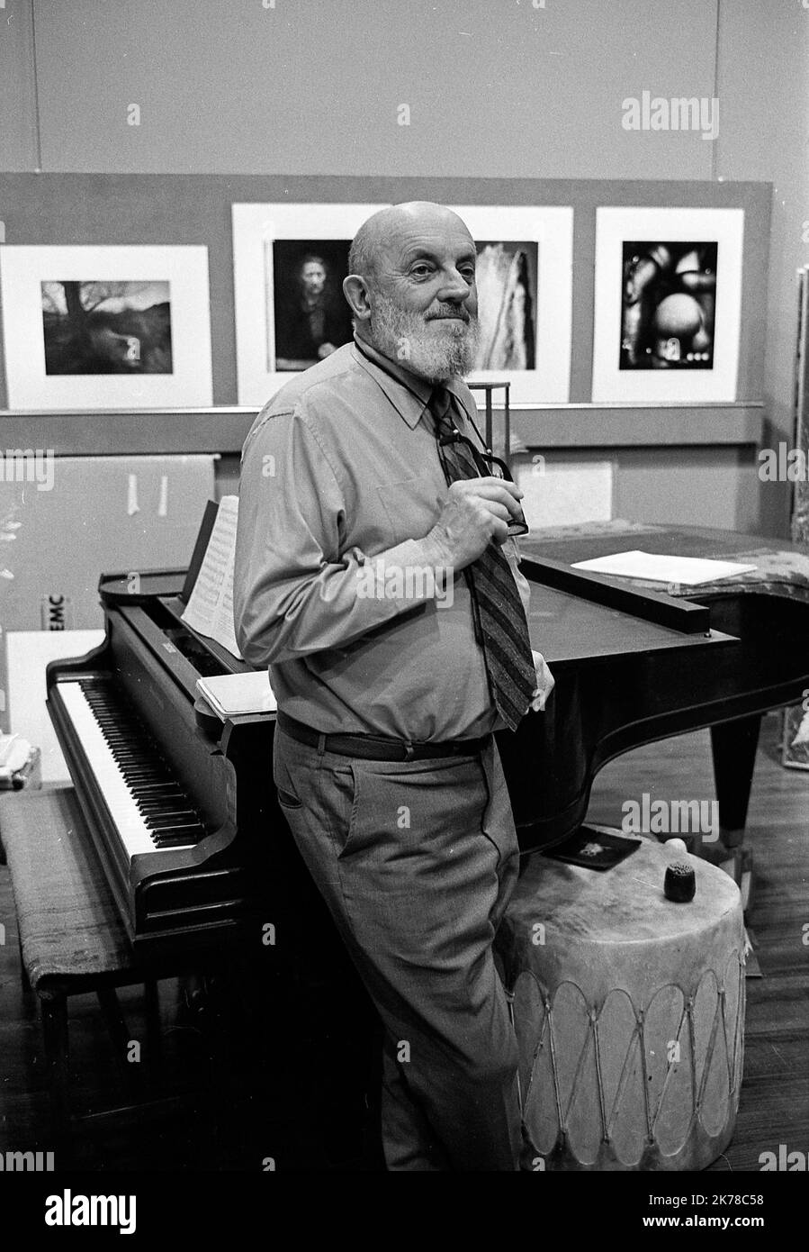 Ansel Adams, American photographer, at his Carmel, California home ...