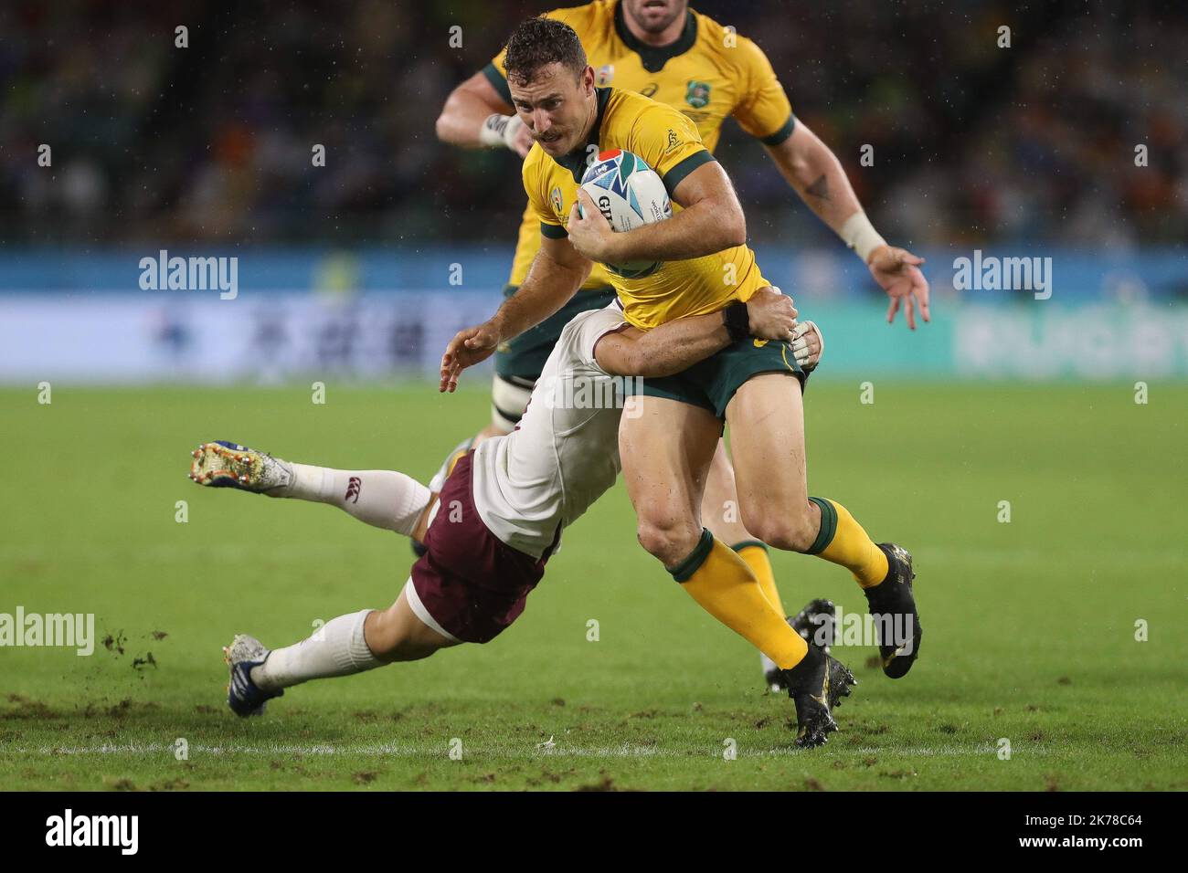 Nic White of Australia during the World Cup Japan 2019, Pool D rugby ...