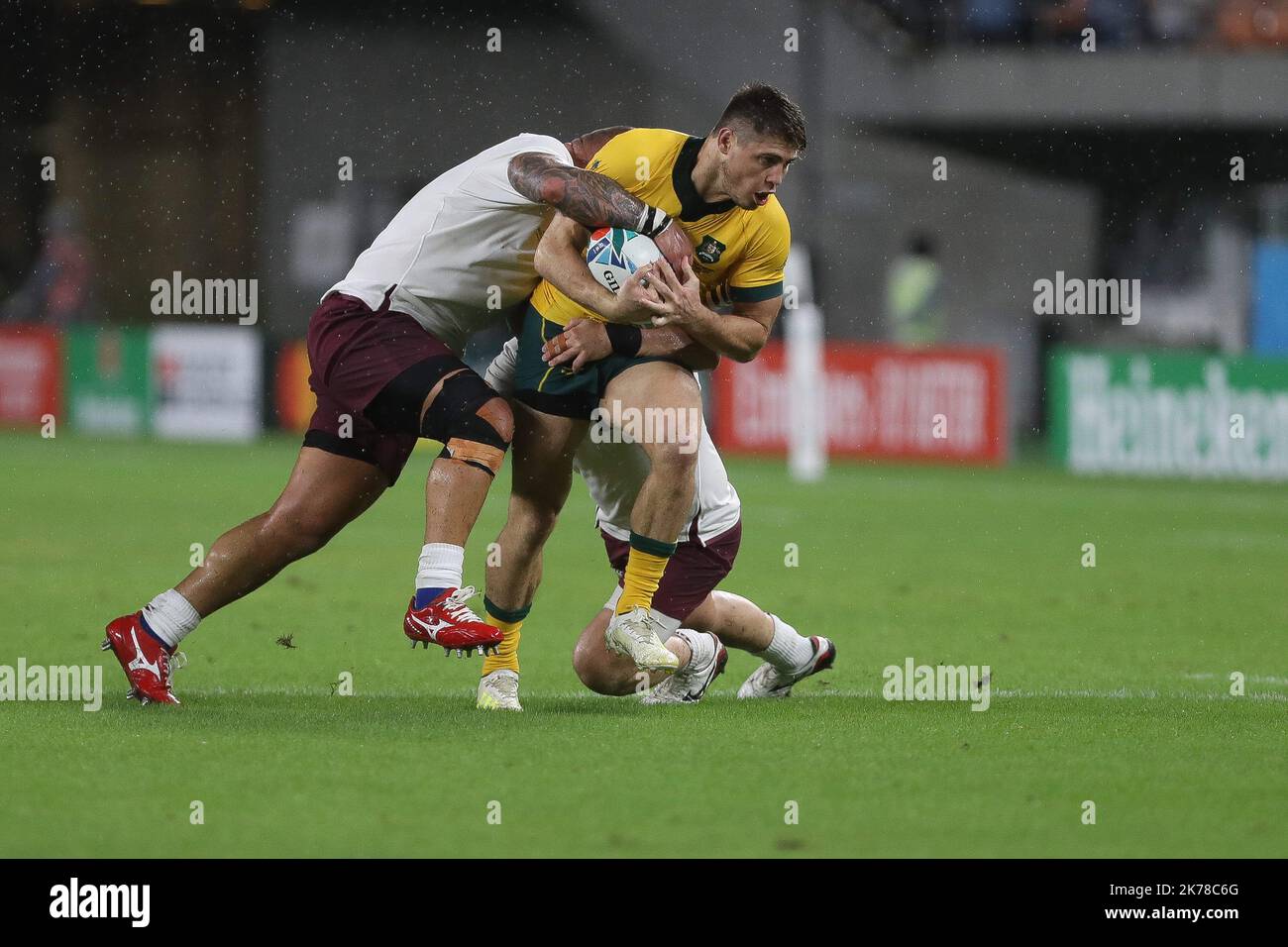 Rori Arnokld of Australia and Giorgi Nemsadze of Georgia during the ...