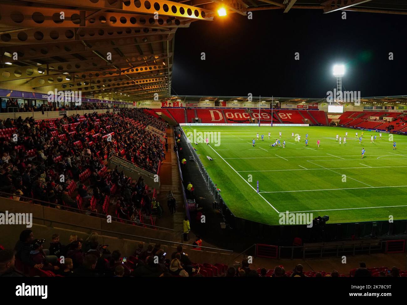 General view of play during the Rugby League World Cup group A match at ...