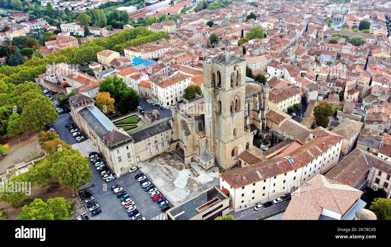 Aerial views of Lodeve, South of France Stock Photo - Alamy