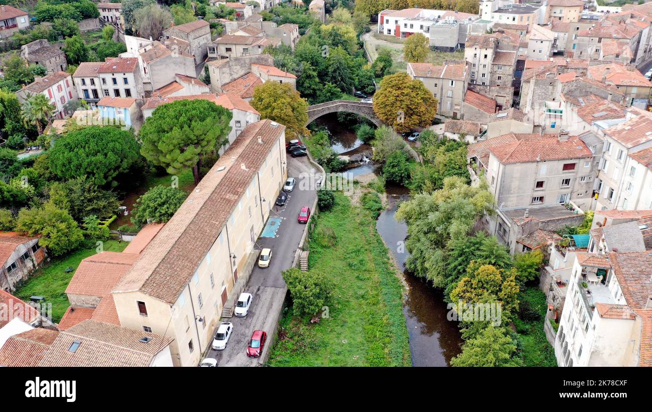 Aerial views of Lodeve, South of France Stock Photo - Alamy