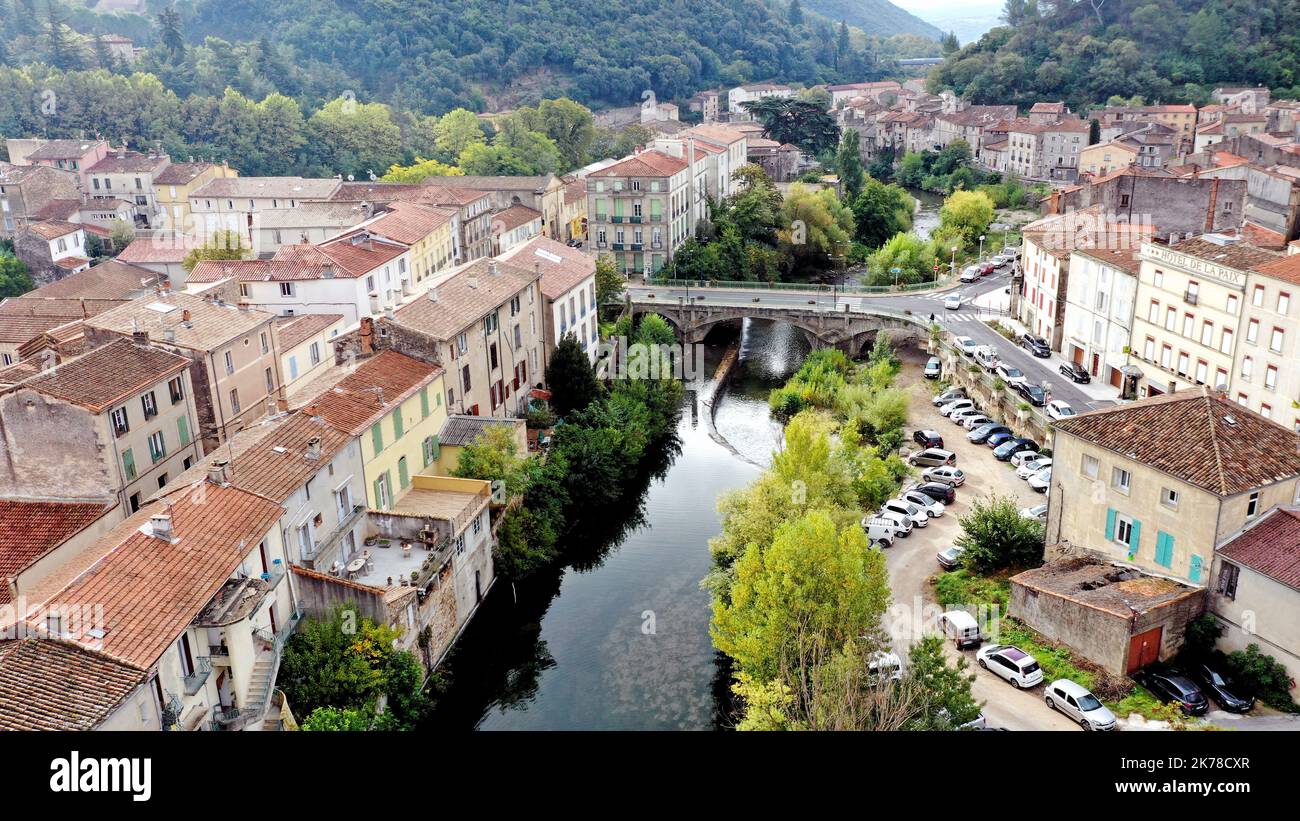 Aerial views of Lodeve, South of France Stock Photo - Alamy