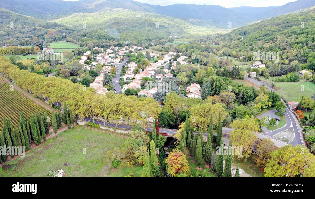 Aerial views of Lodeve, South of France Stock Photo - Alamy