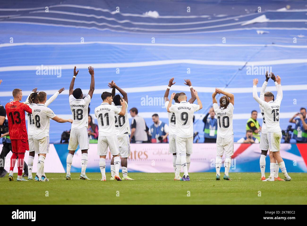 Madrid, Madrid, Spain. 16th Oct, 2022. Players of Real Madrid ...
