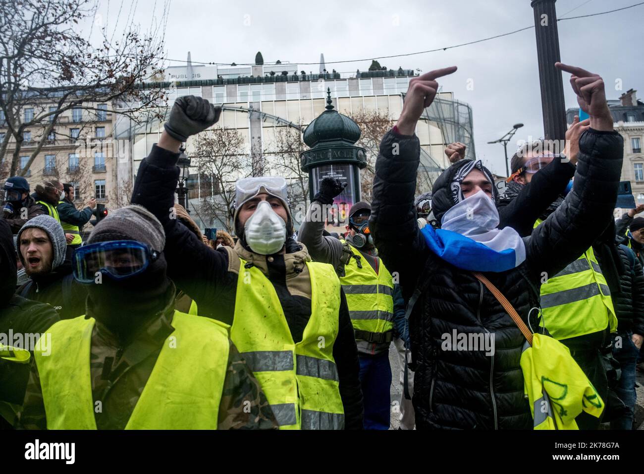 Yellow Jacket protests in Paris Stock Photo - Alamy