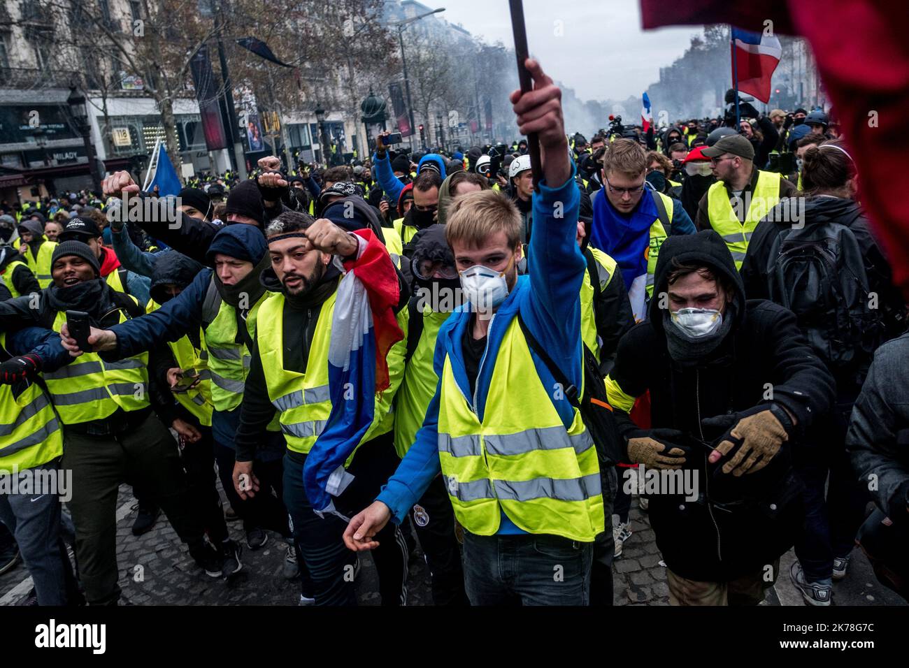 Yellow Jacket protests in Paris Stock Photo - Alamy