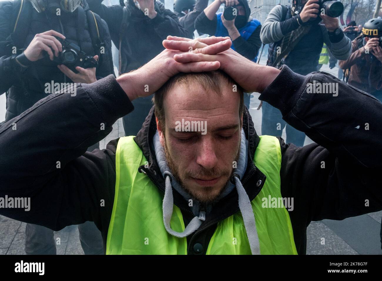 Yellow Jacket protests in Paris Stock Photo - Alamy