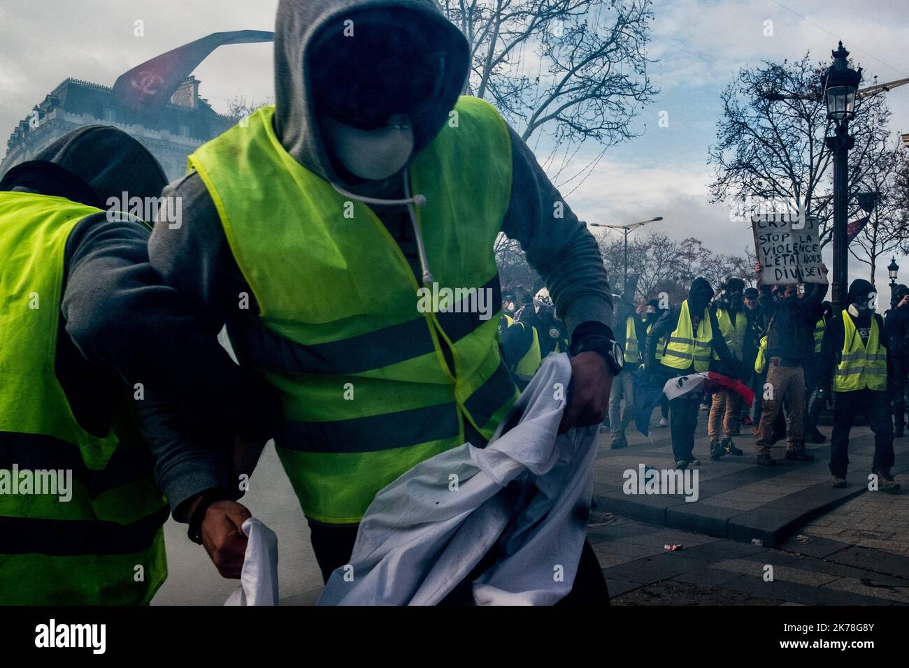 Yellow Jacket protests in Paris Stock Photo - Alamy