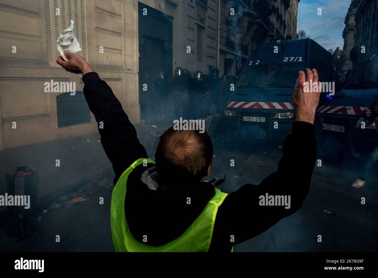 Yellow Jacket protests in Paris Stock Photo - Alamy