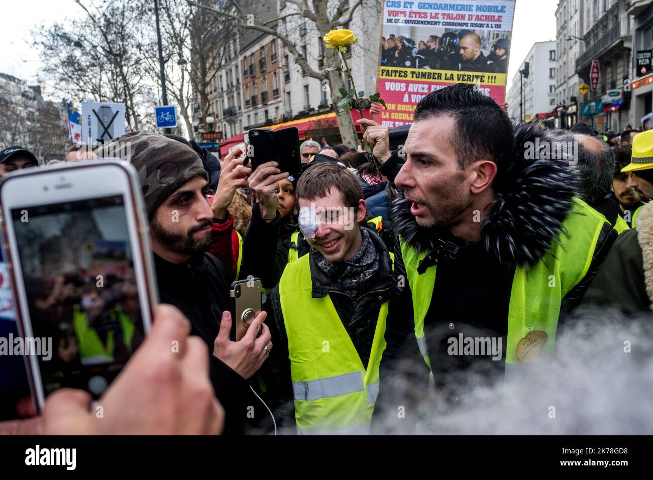 Yellow Jacket protests in Paris Stock Photo - Alamy