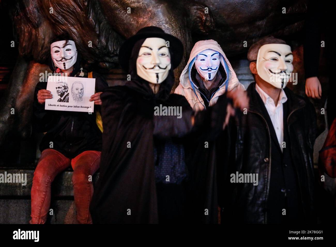 PARIS FRANCE NOV 5TH 2019 - MILLION MASK MARCH FOR PRESS FREEDOM AND ...