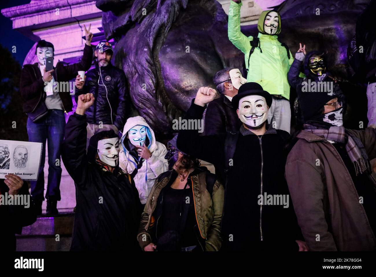 PARIS FRANCE NOV 5TH 2019 - MILLION MASK MARCH FOR PRESS FREEDOM AND ...