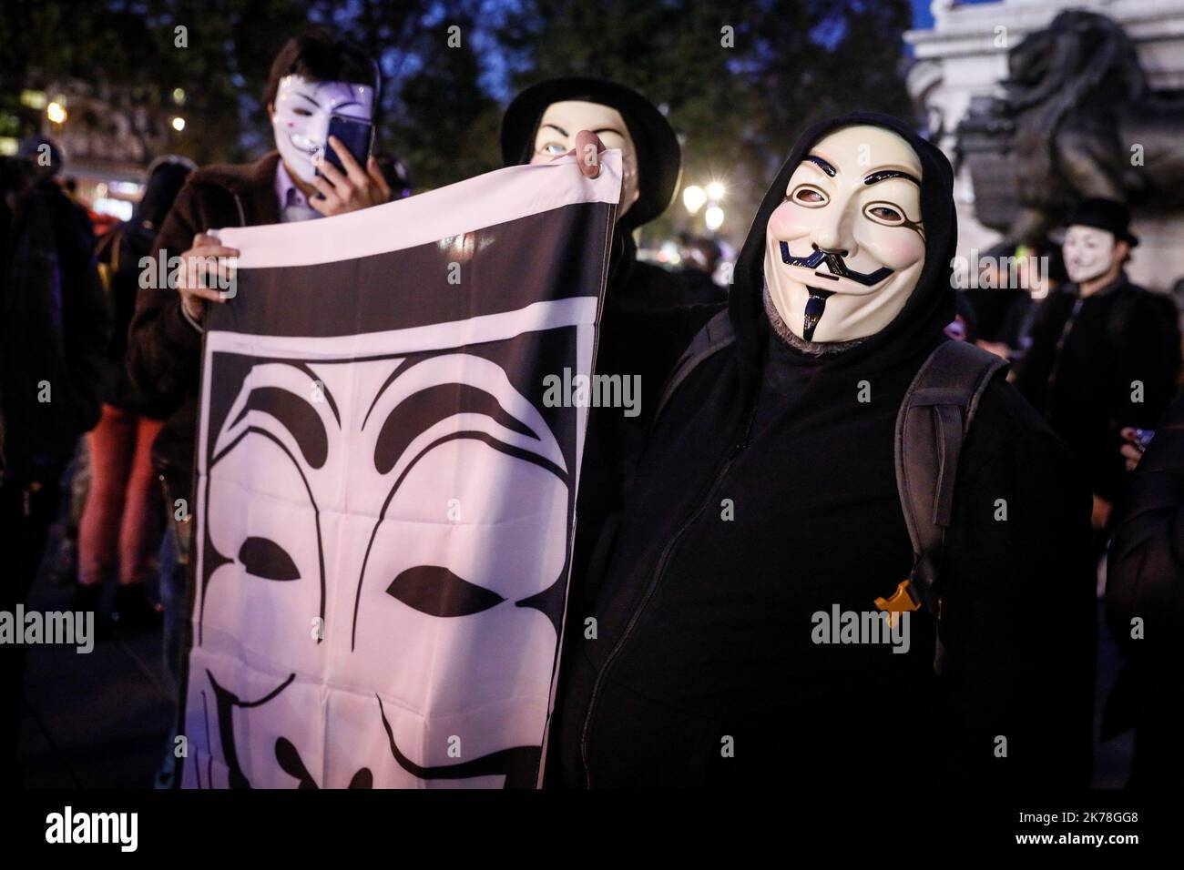 PARIS FRANCE NOV 5TH 2019 - MILLION MASK MARCH FOR PRESS FREEDOM AND ...