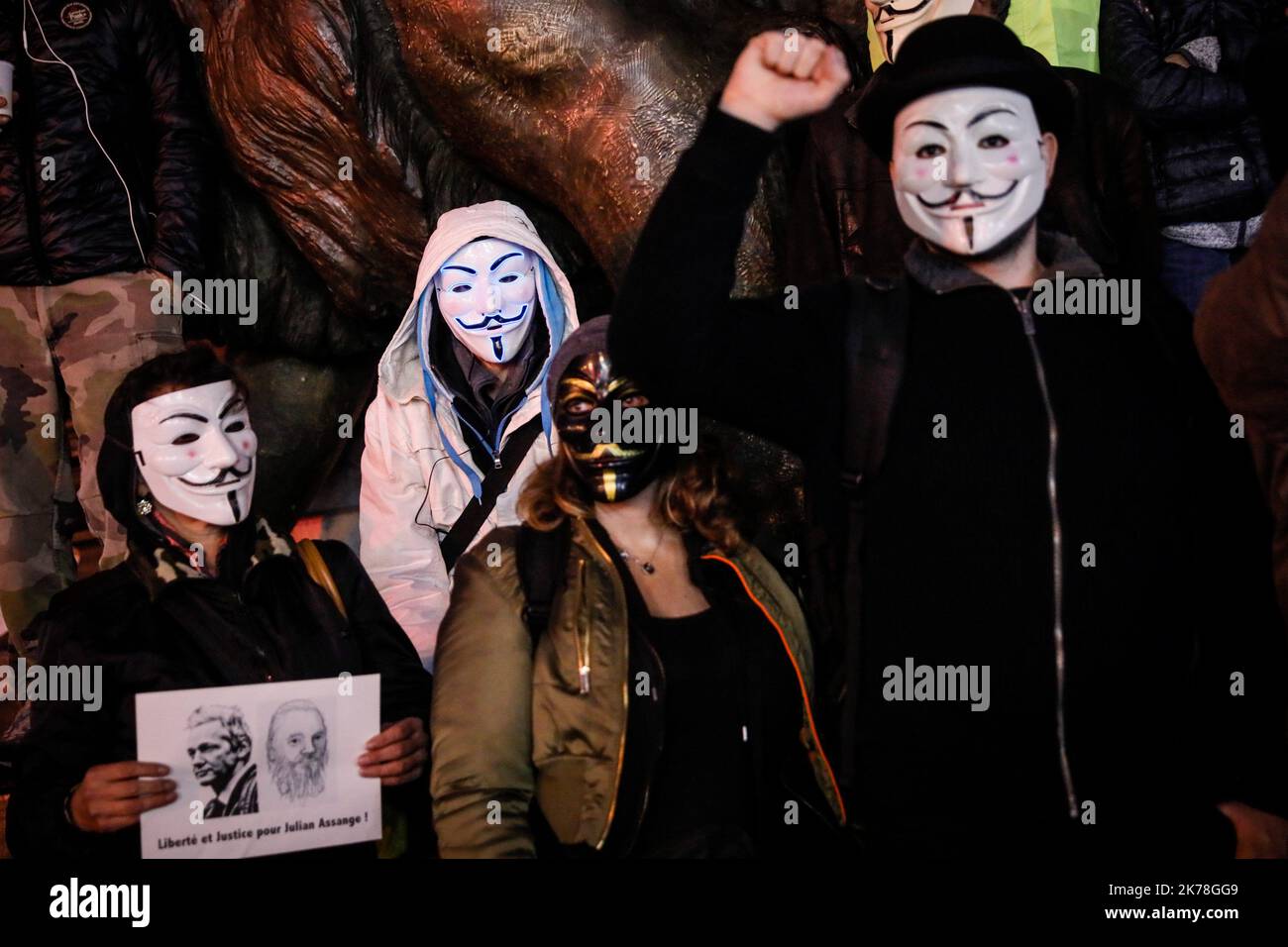 PARIS FRANCE NOV 5TH 2019 - MILLION MASK MARCH FOR PRESS FREEDOM AND ...