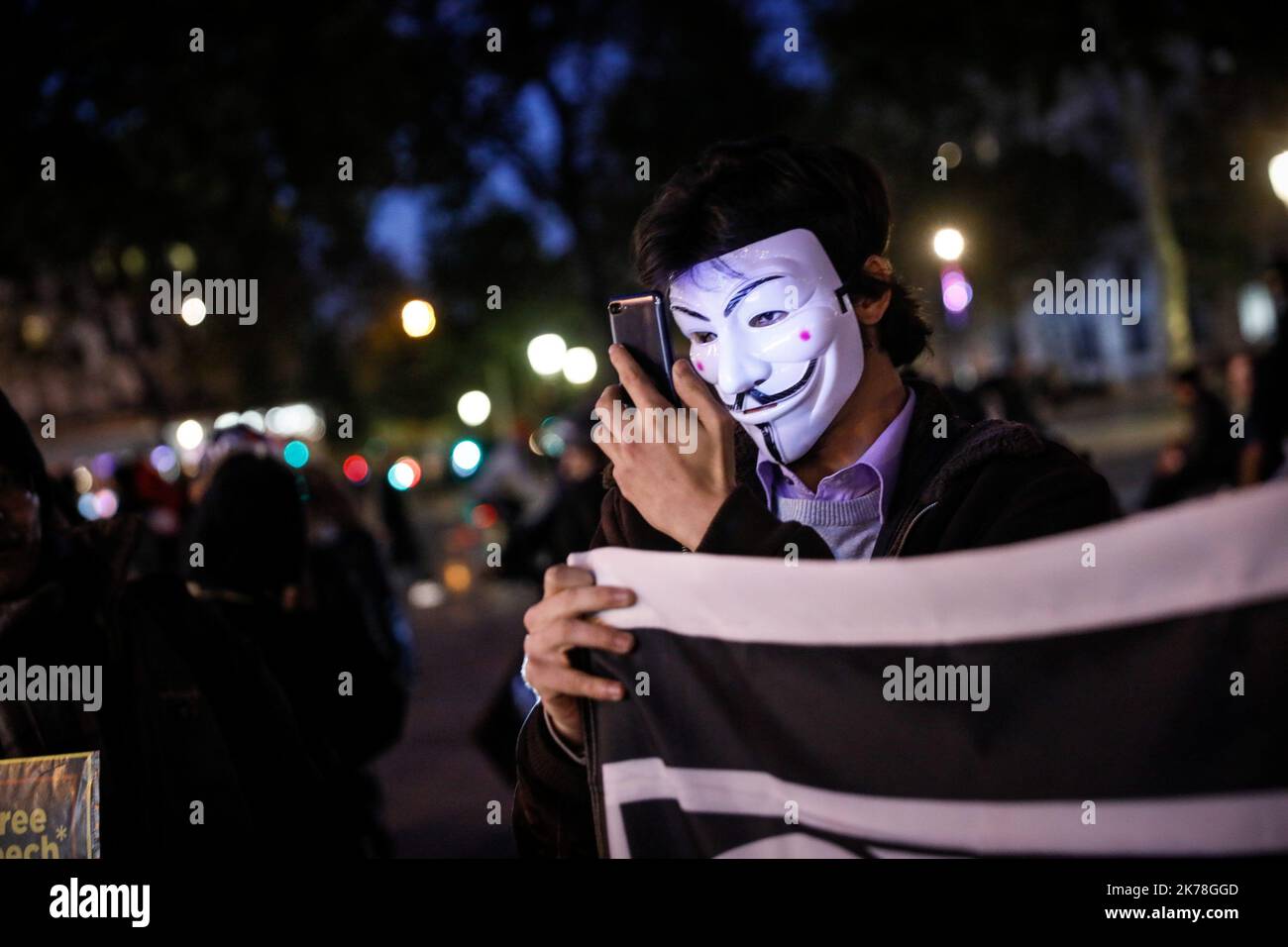 PARIS FRANCE NOV 5TH 2019 - MILLION MASK MARCH FOR PRESS FREEDOM AND ...