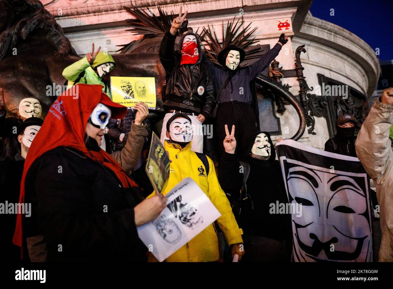 PARIS FRANCE NOV 5TH 2019 - MILLION MASK MARCH FOR PRESS FREEDOM AND ...