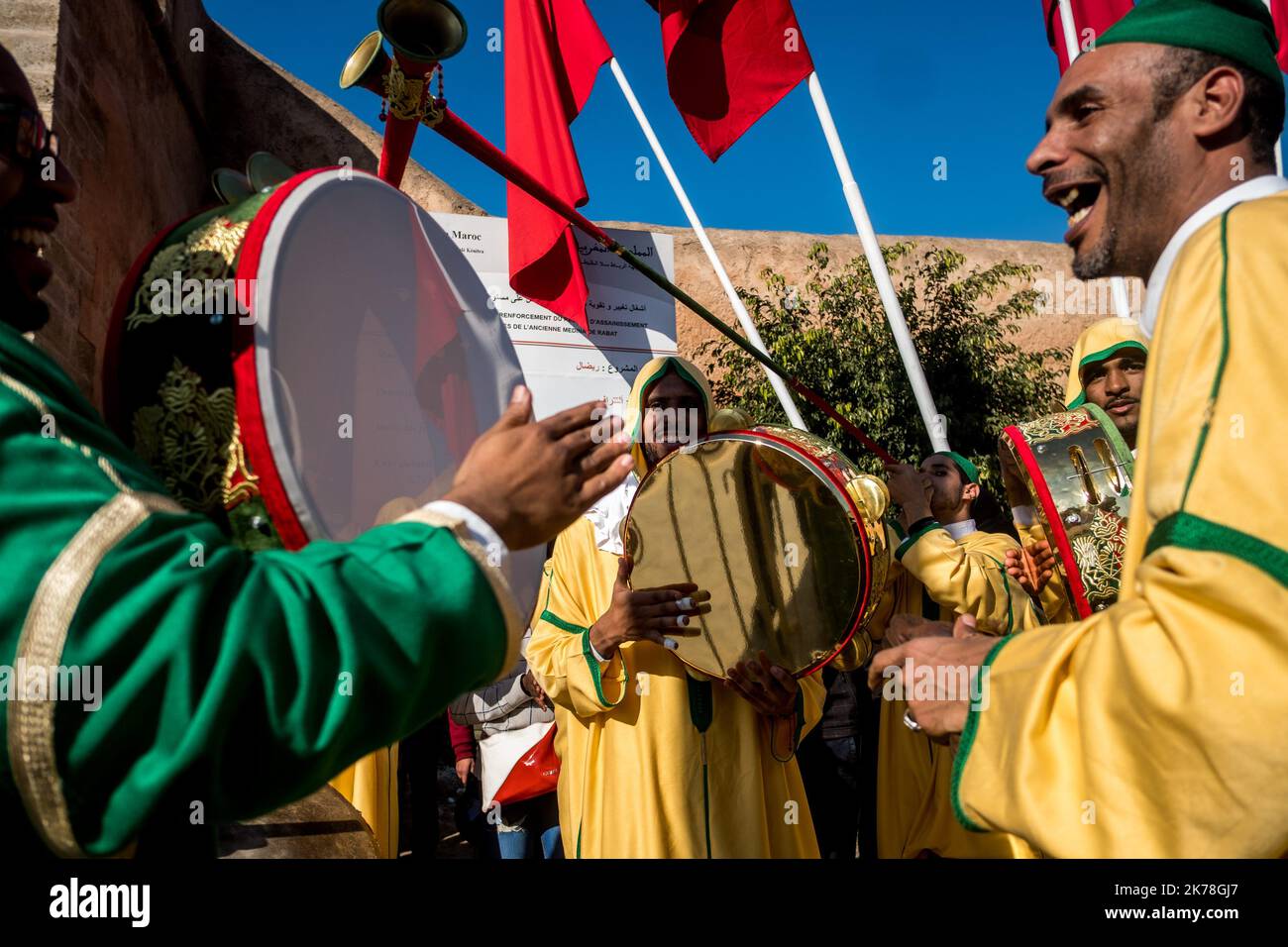 / 1/14/2019 - Morocco / Rabat - Preparatory festive music for the ...