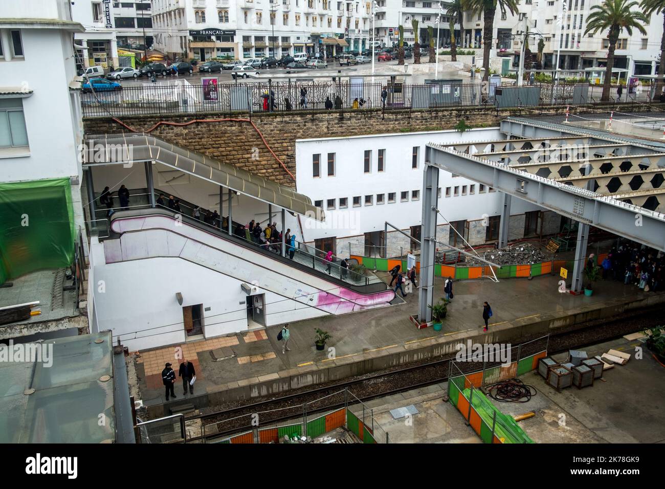 / 1/19/2019 - Morocco / Rabat - Travelers in Rabat train station. The ...