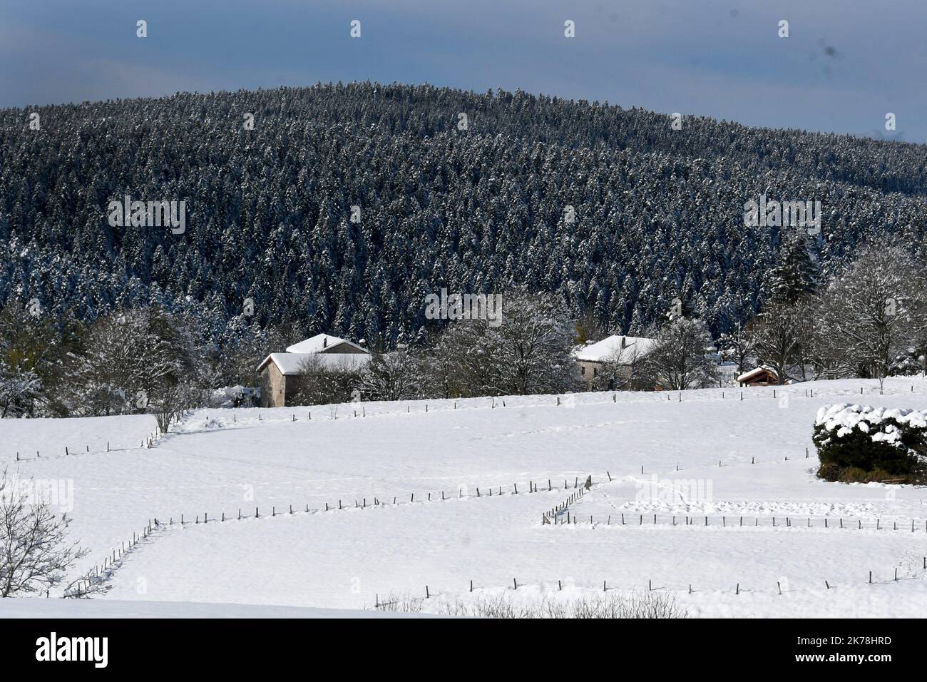Heavy snowfalls in France Stock Photo - Alamy