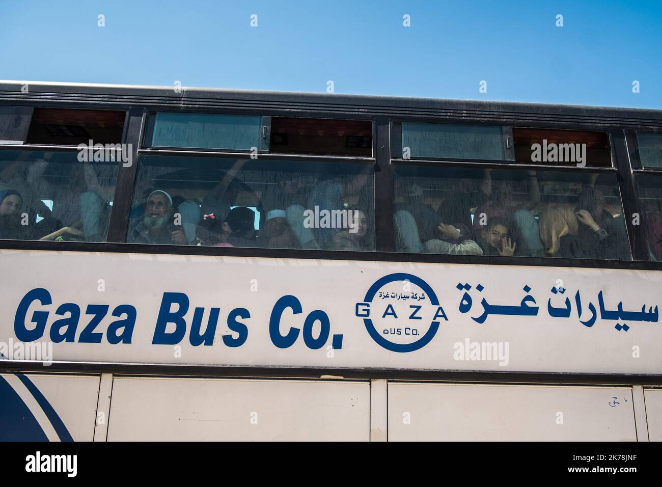 / 5/14/2018 - Palestine / Gaza strip / Rafah - People take the bus to ...