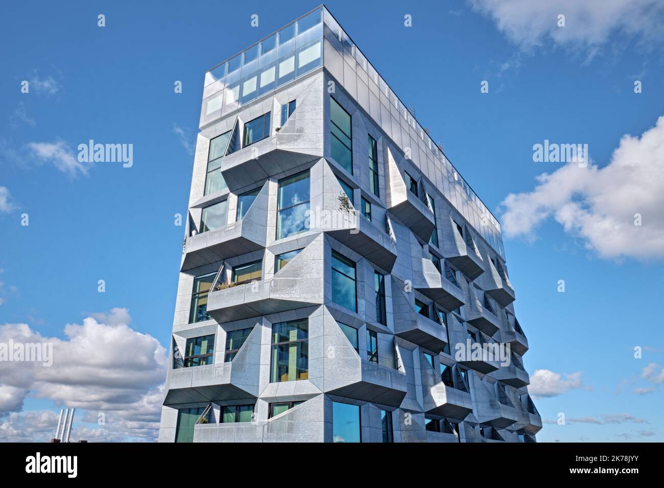Copenhagen, Denmark - Sept 2022: The Silo apartments which have unusual ...