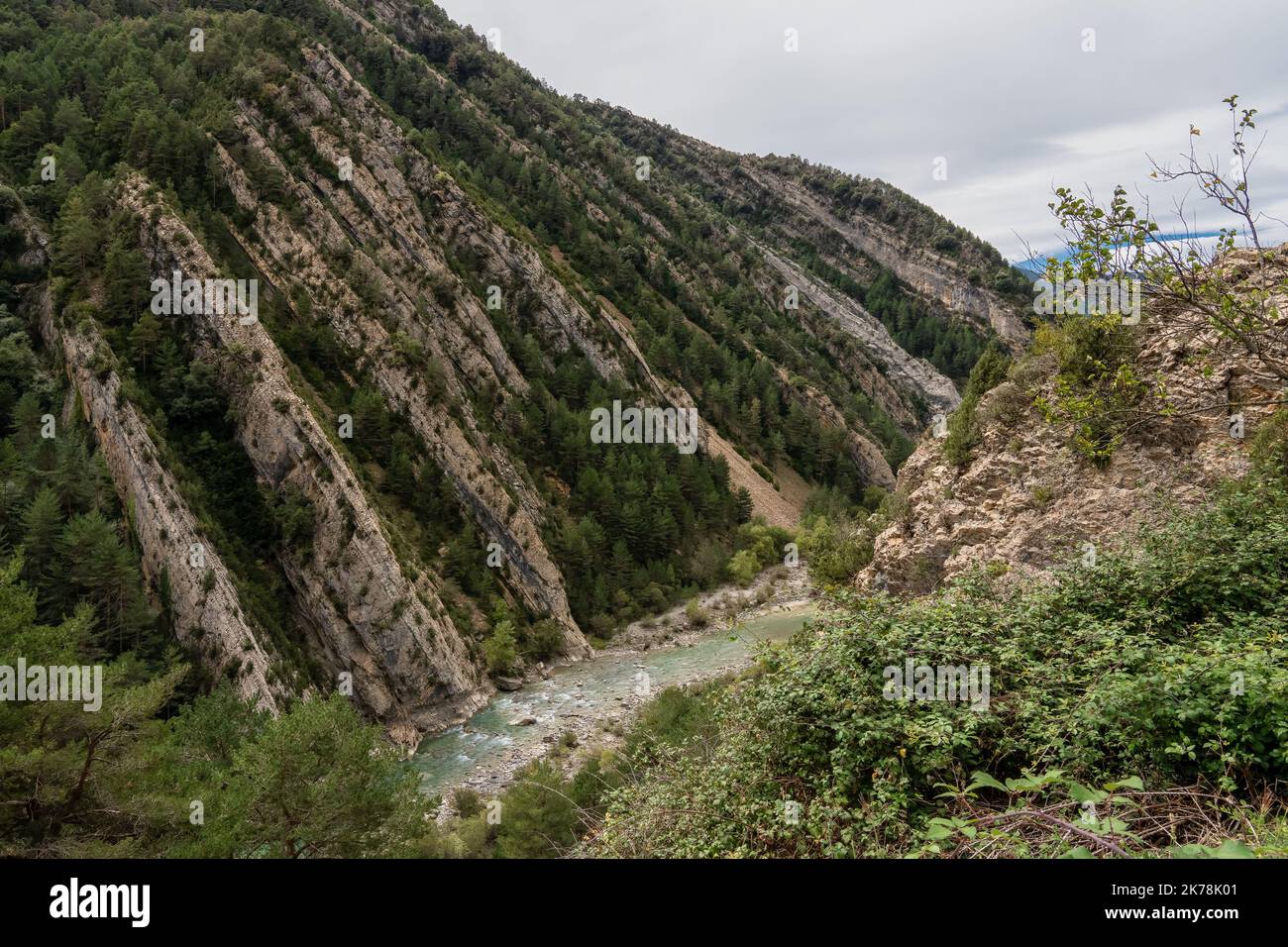 rock outrcrops and glacial formations, gorges and canyons in mountains ...