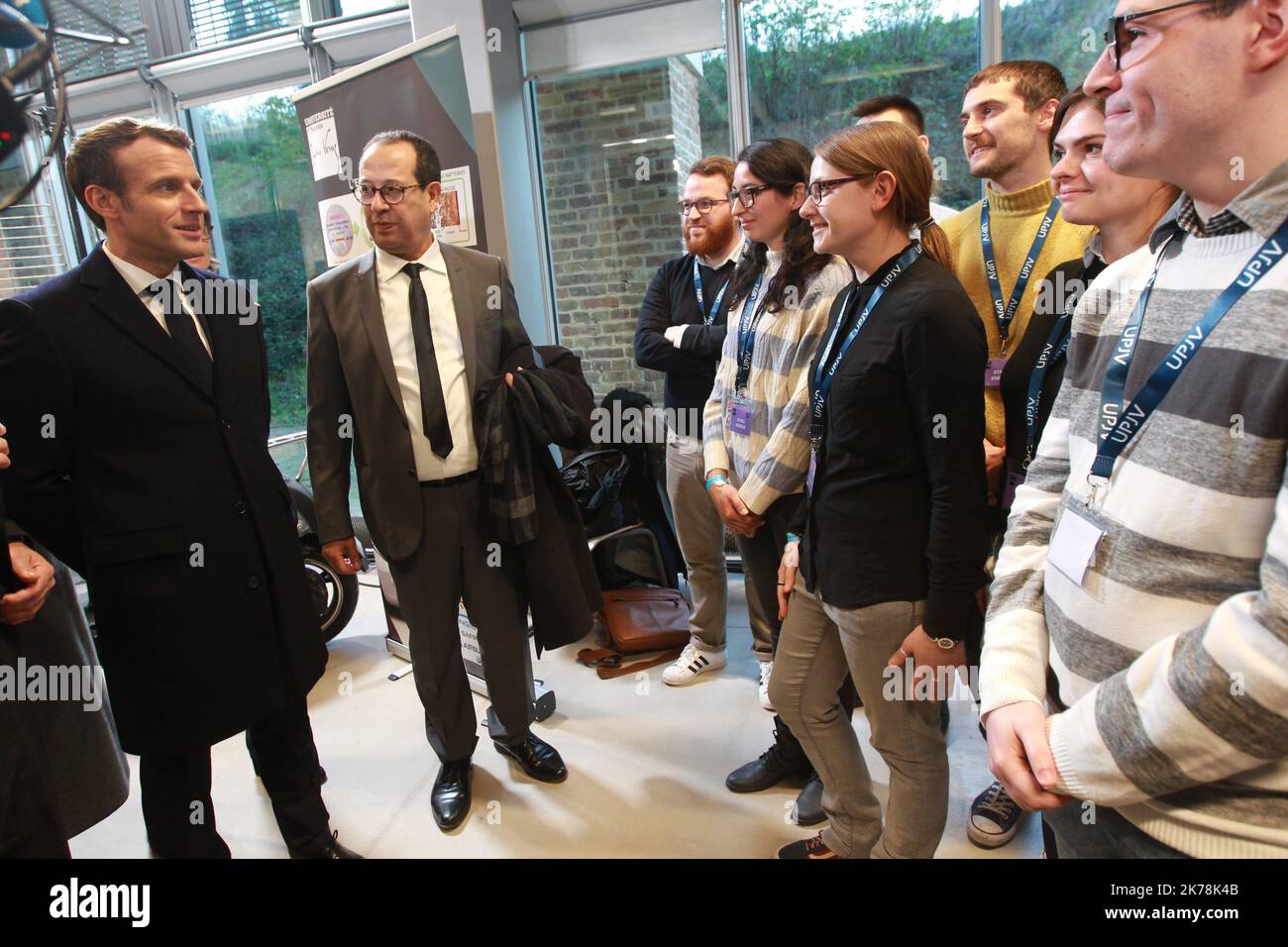 French president Emmanuel Macron in Amiens, France Nov, 21 2019 Stock ...