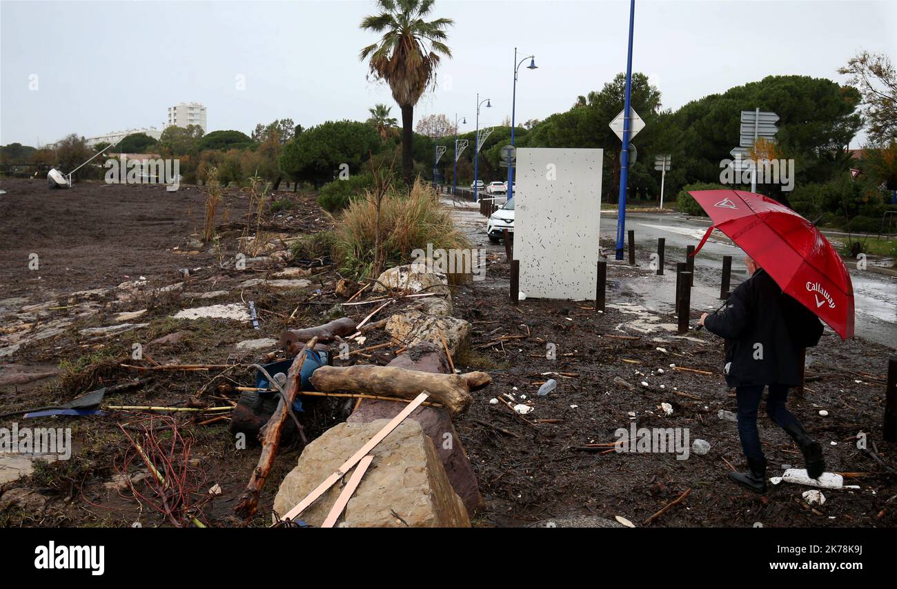 Aftermath of violent rainfalls and floods in the south eastern France ...