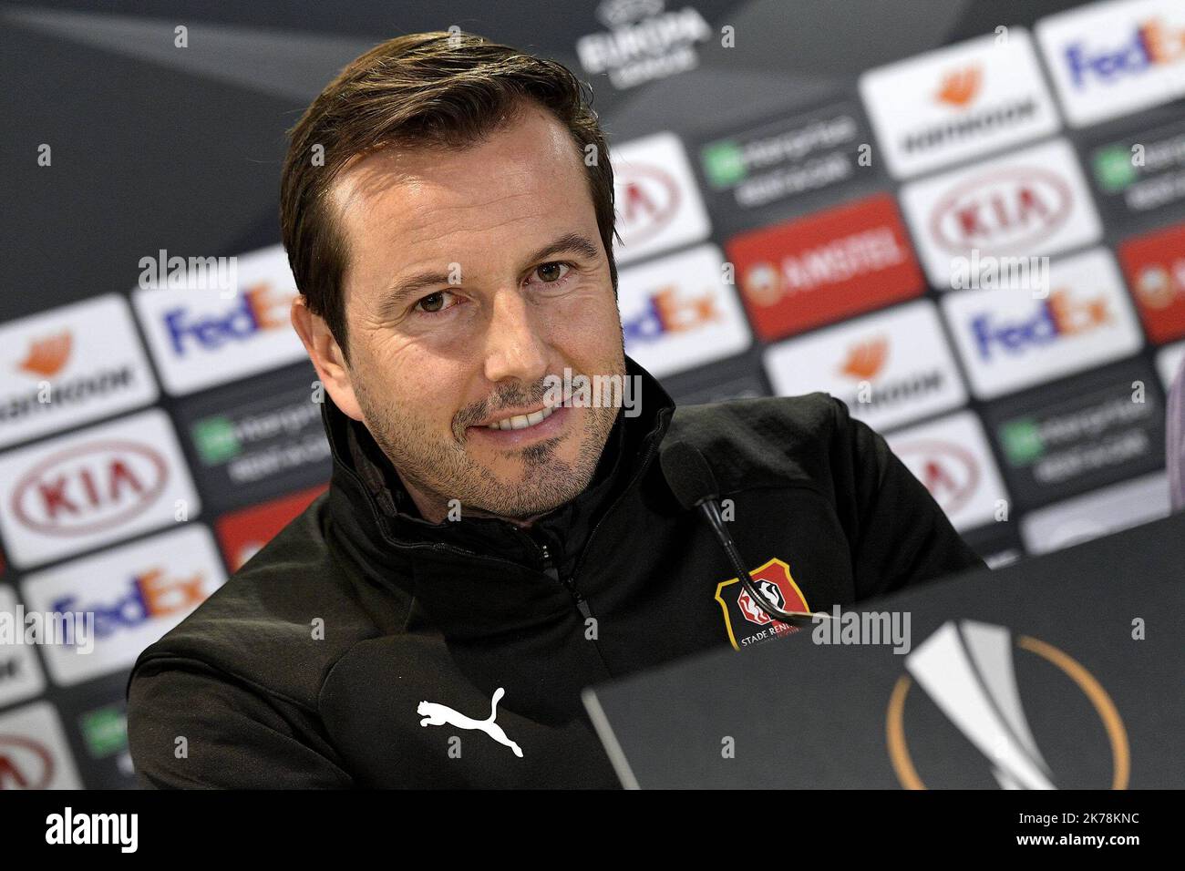 Julien Stephan a day before its UEFA Europa league match Stock Photo ...