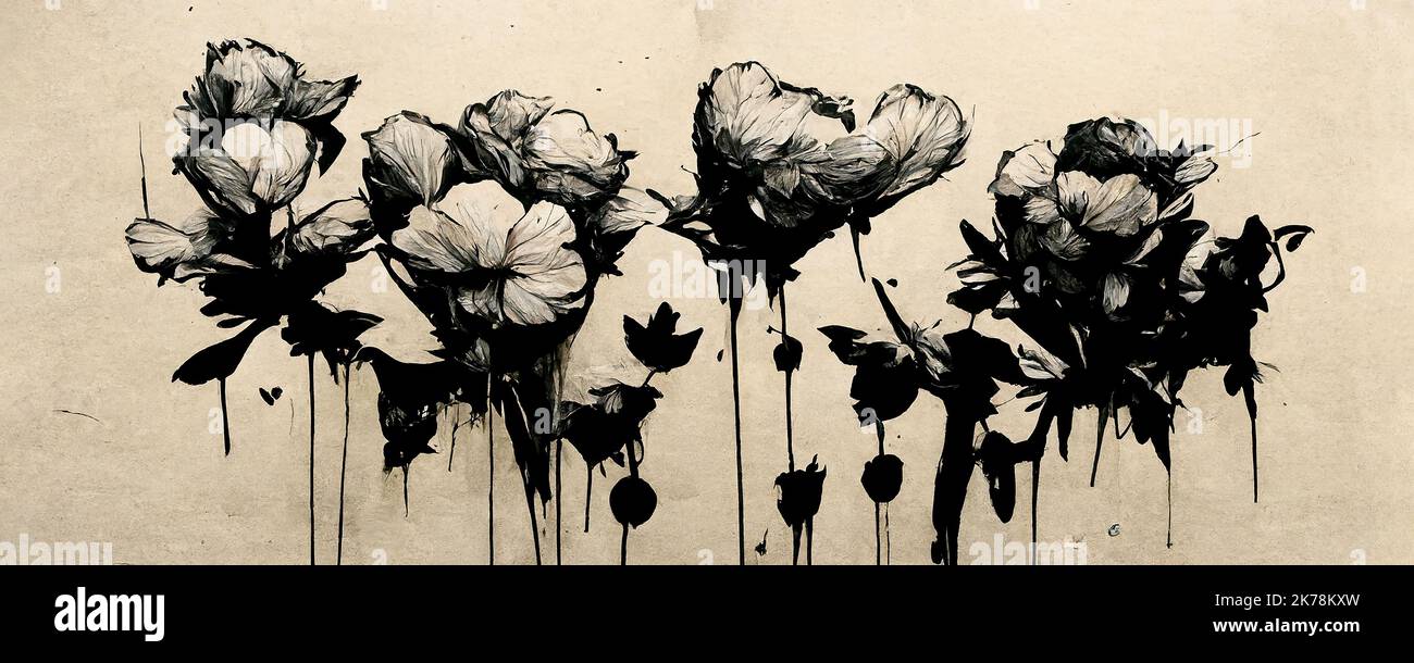 Banksy graffiti flowers hi-res stock photography and images - Alamy