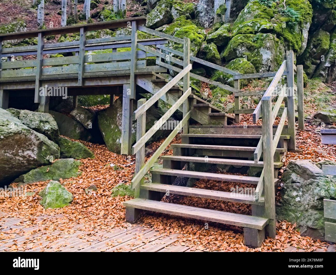 Wooden observation deck over the Waterfall Ray Pic Stock Photo - Alamy