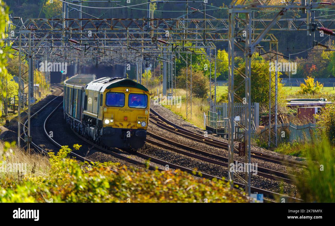 A loaded Freightliner freight train Stock Photo - Alamy
