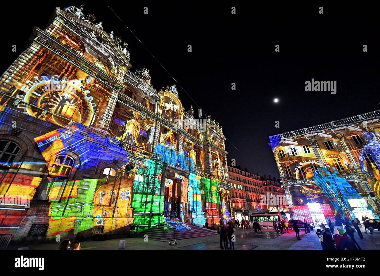 Festival of Lights in Lyon. A great light show takes place every year on the facades of the main ...